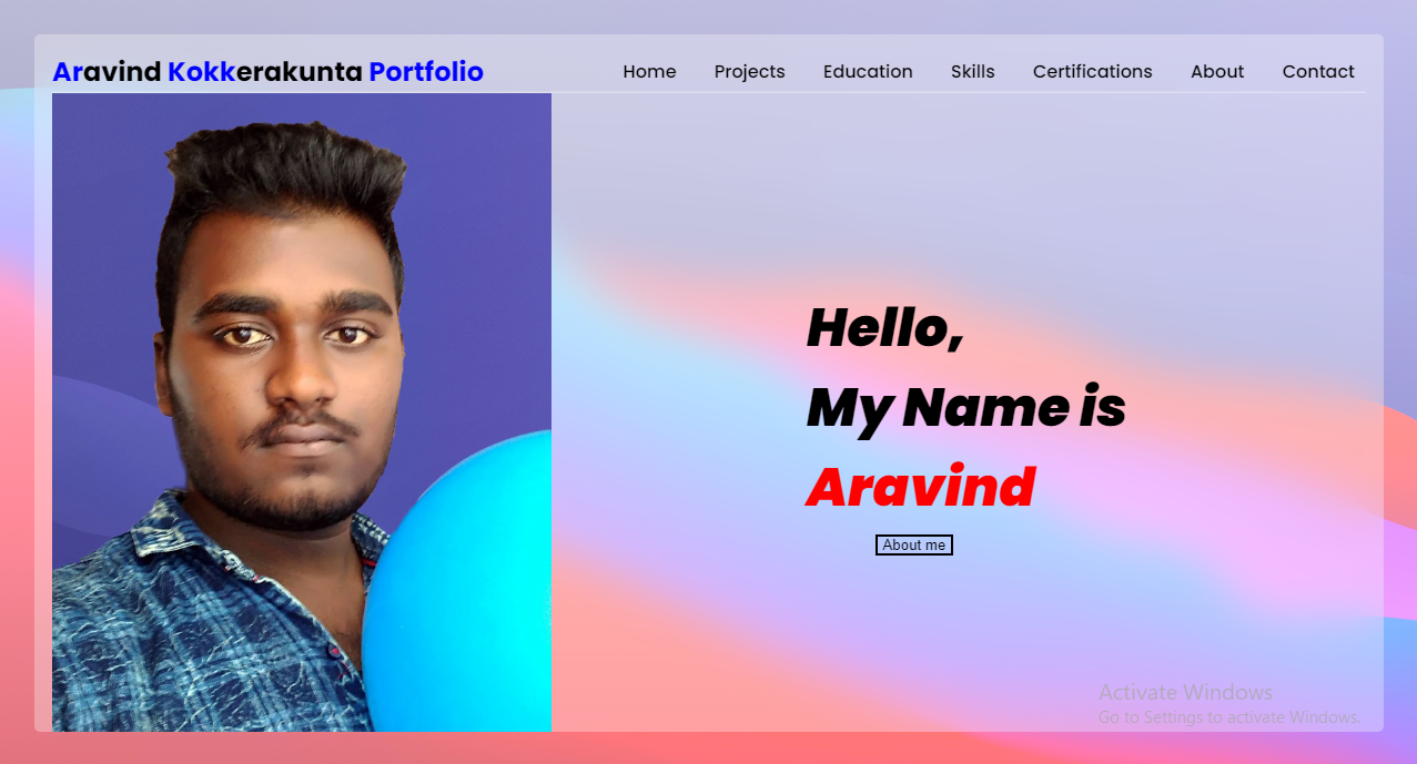 Aravind Portfolio Website